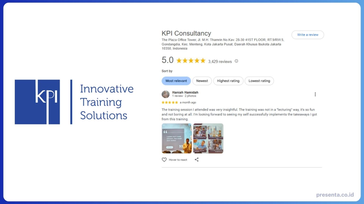 Top 10 Training Provider di Indonesia - PRESENTA