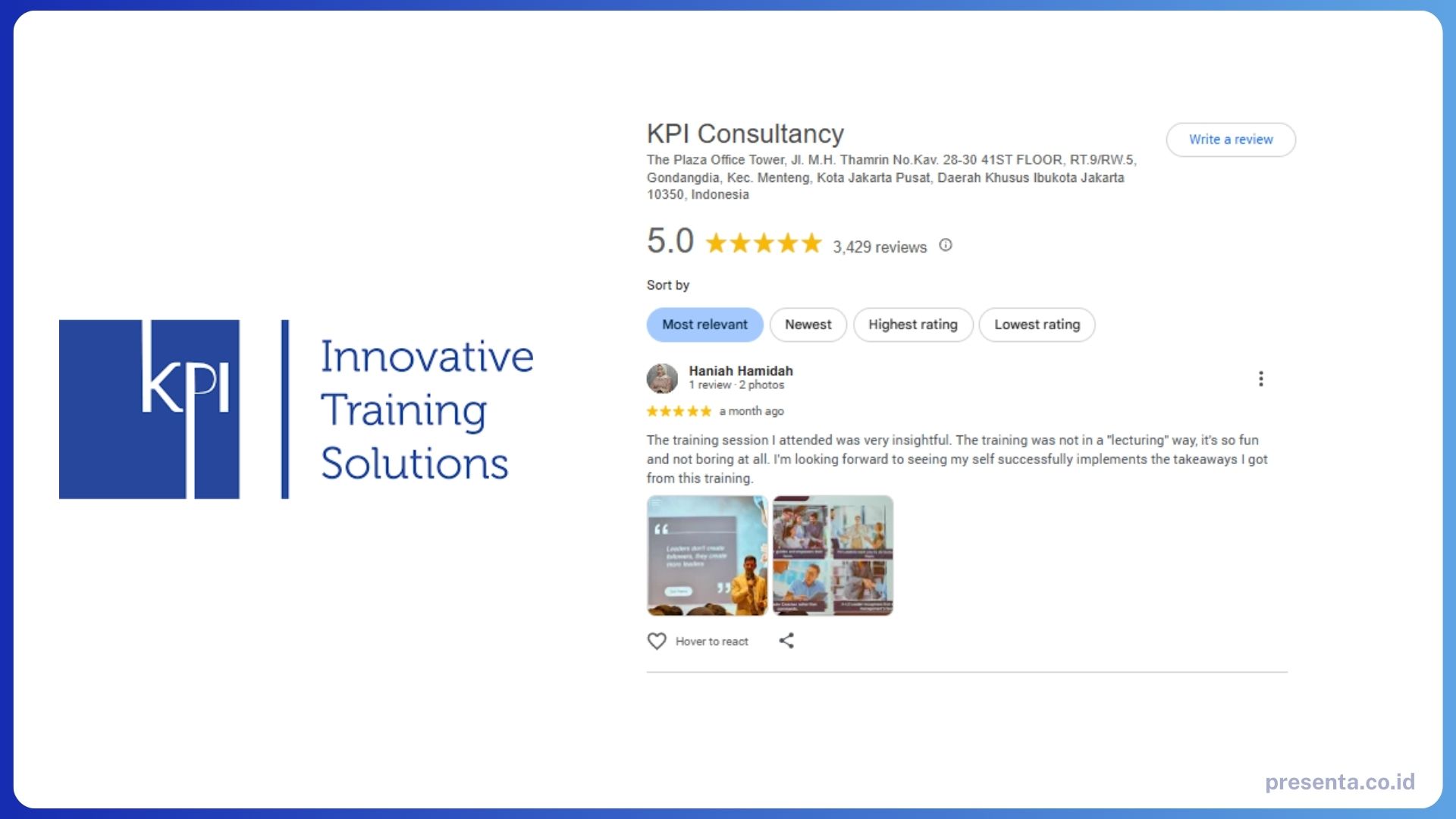 Top 10 Training Provider di Indonesia - PRESENTA